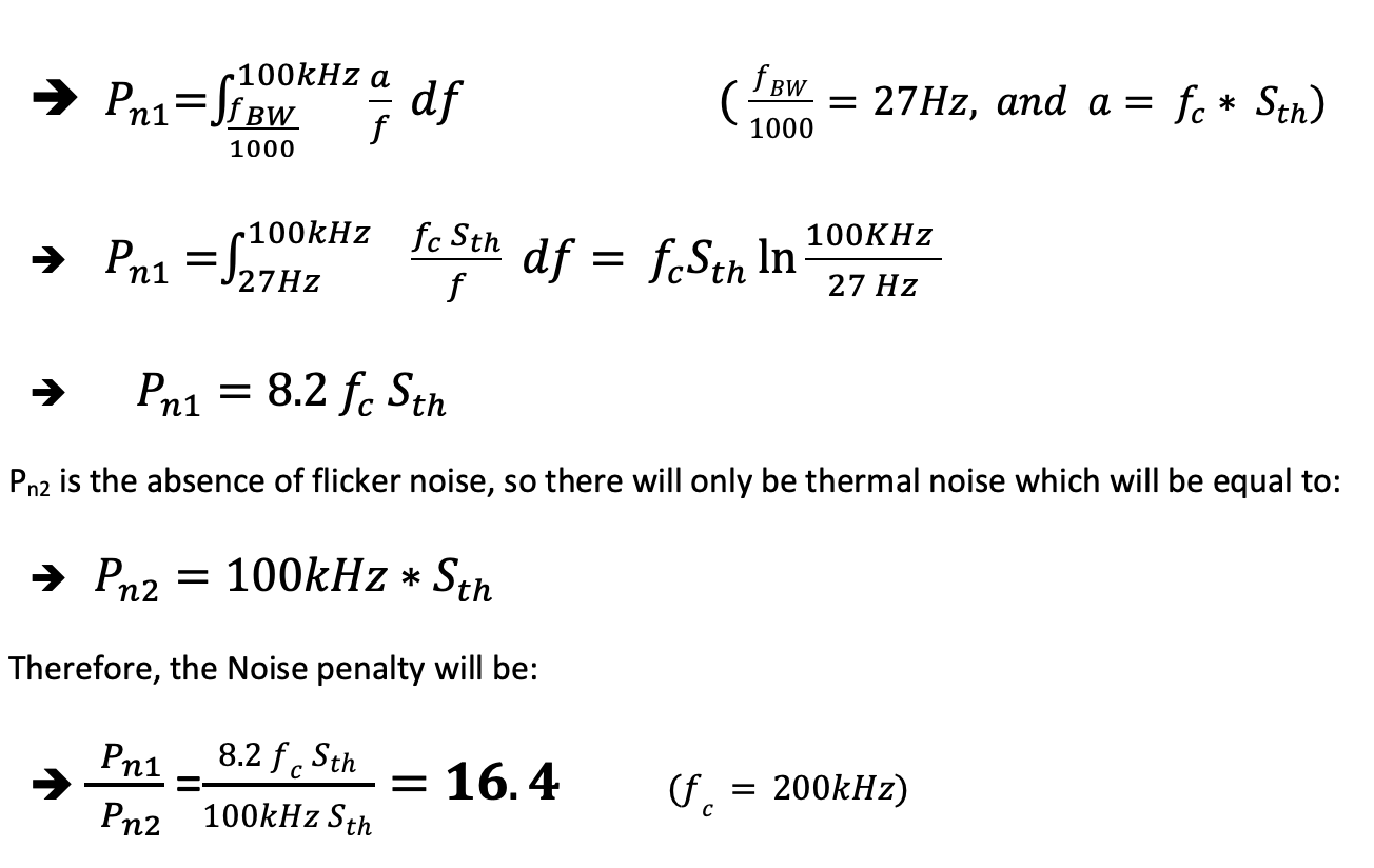 Calculate Flicker Noise Penalty with Example - Rahsoft